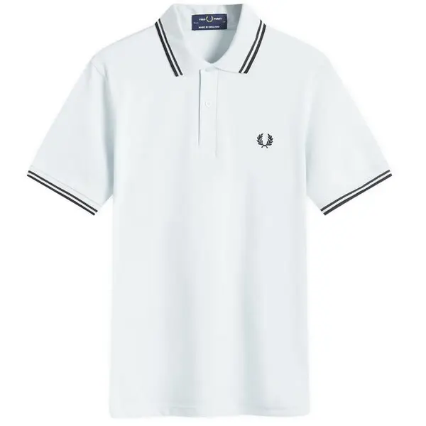 Fred Perry Original Twin Tipped Polo Shirt In Light Ice/Black - 35